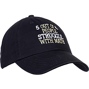 Ann Arbor T-shirt Co. 5 of 4 People Struggle with Math | Funny School Teacher Teaching Humor Baseball Dad Hat Black
