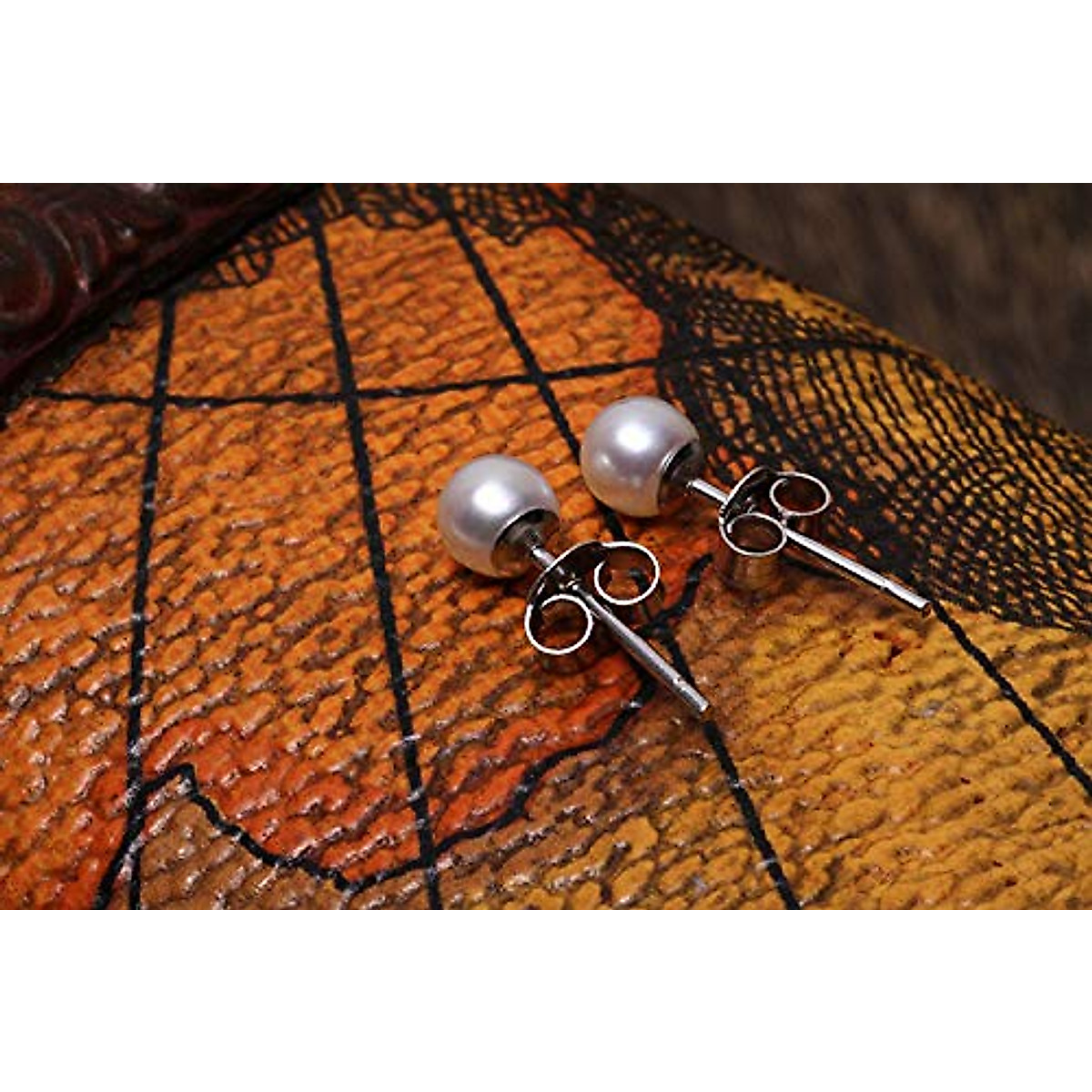 Rakumi Tiny Pearl Studs Earrings Sterling Silver AAAA Round 3mm White Freshwater Cultured Pearl Earrings Studs for Girls