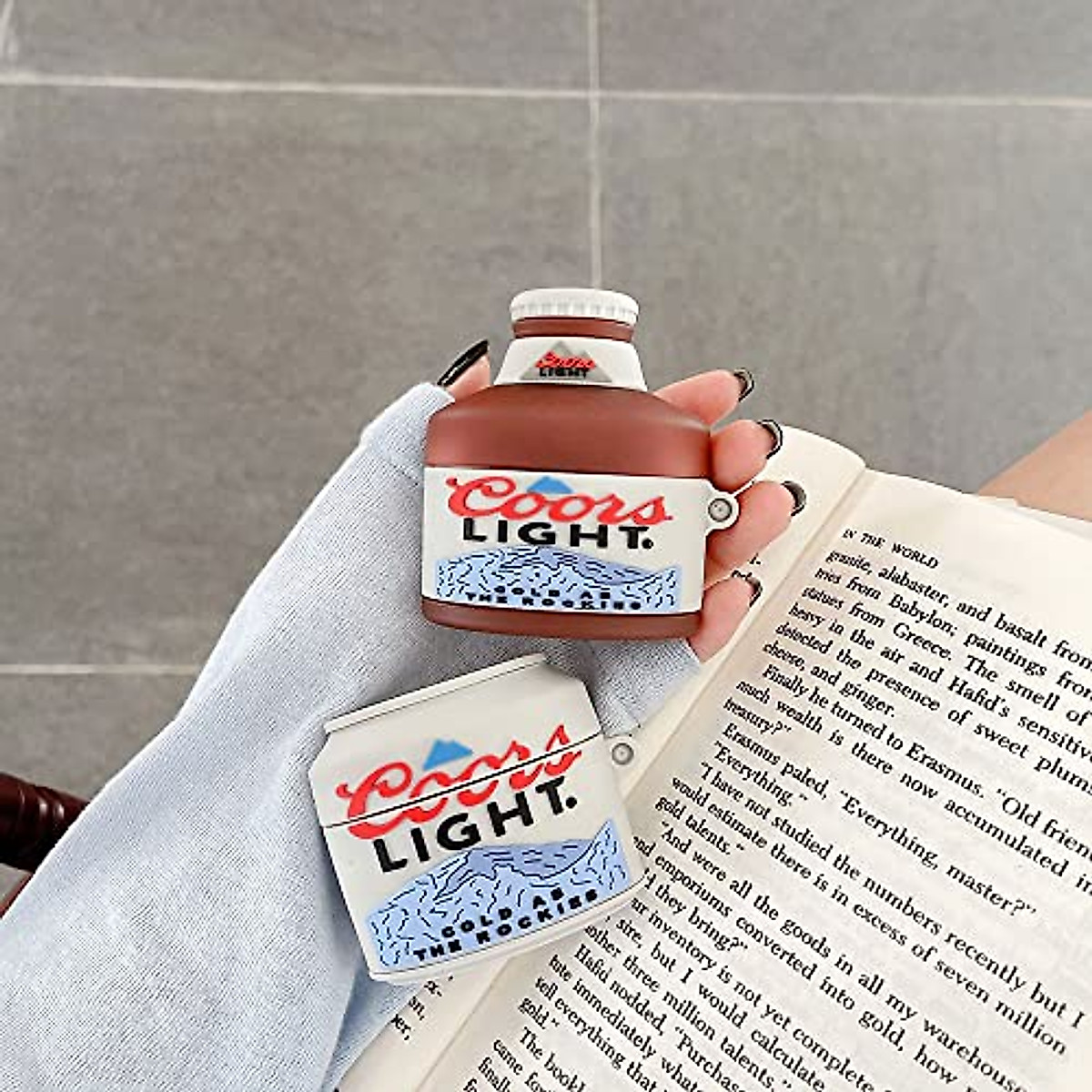 for Airpods Pro Generation Case 3D Gray Cute Beer Bottle Airpod case Suitable for Young Boys and Girls Airpods Accessory Protective Cover for Air Pods 3 Covers (Bullet Bottle)