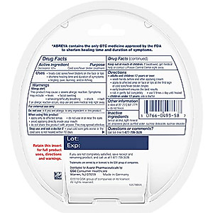 Abreva 10 Percent Docosanol Cold Sore Treatment, Treats Your Fever Blister in 2.5 Days - 0.07 oz Tube x 2