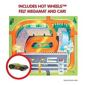Hot Wheels Felt Mega Playmat with Vehicle