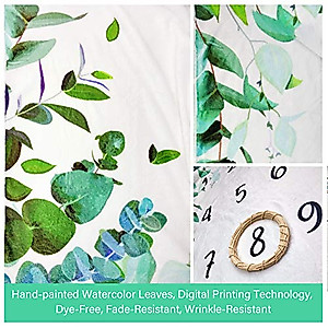 Baby Monthly Milestone Blanket Boy - Neutral Leaf Newborn Month Blanket for Boy & Girl Personalized Shower Gift Soft Plush Fleece Photography Background Prop with Wooden Wreath Large 51''x40''