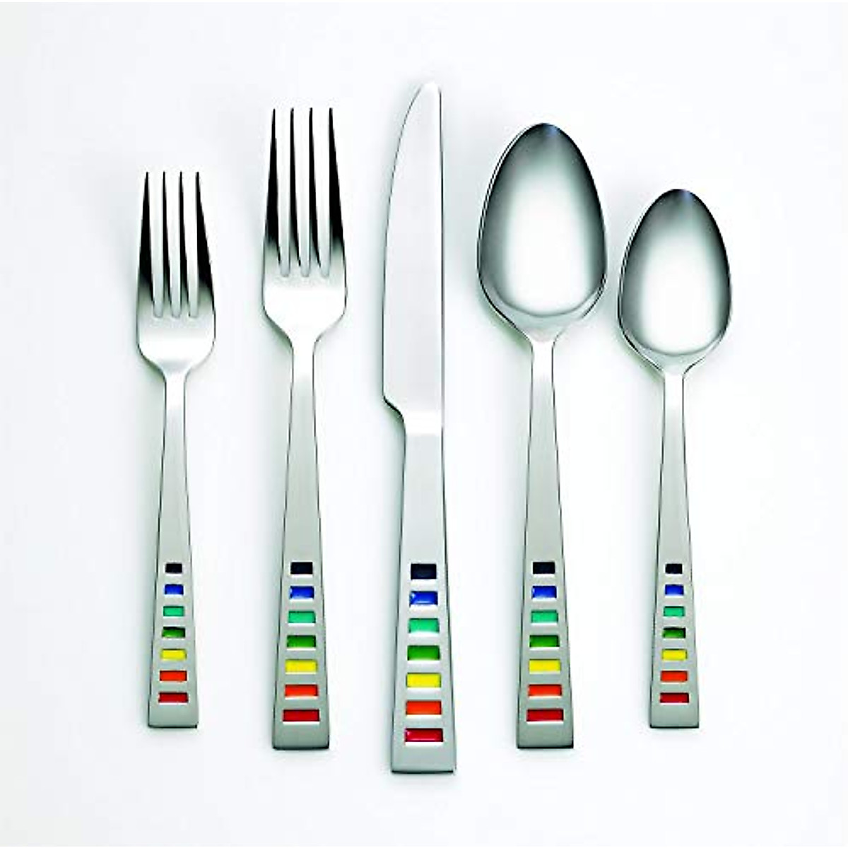 Fiesta - 641020R Fiesta Celebration 20-Piece Flatware Silverware Set, Service for 4, Stainless Steel, Includes Forks/Knife/Spoons