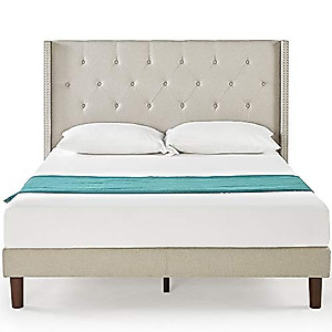 ZINUS Annette Upholstered Platform Bed Frame / Mattress Foundation / Wood Slat Support / No Box Spring Needed / Easy Assembly, Full