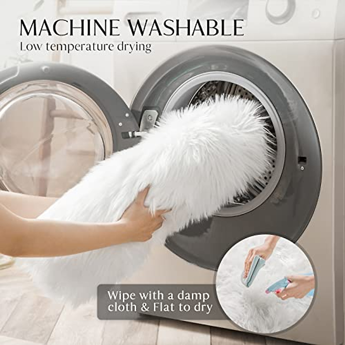 Ashler Heart Shaped Area Rug 3 x 3 Feet, Faux Sheepskin Fur Rug Fluffy Shaggy Rug, White Soft Plush Decorative Machine Washable Carpets for Bedroom Living Room and Sofa