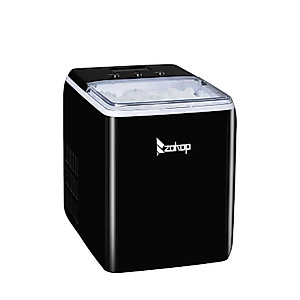 NA 120V 150W 44lbs/20kg/24h Ice Maker Black Plastic Transparent Cover/Display Commercial/Household
