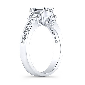 1.5 Carat (ctw) Emerald Cut Wedding Ring Set for Women White Gold Moissanite Bridal Sets Wedding Rings Platinum Plated Silver Engagement Ring Set Anniversary Promise Rings for Her(size 4.5)