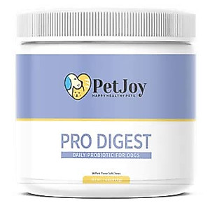 PetJoy - Balance Advanced Probiotic for Dogs | Pro Digest Soft Chews for Gut Health | DE111 | Gut Flora, Digestive Health, Occasional Diarrhea & Bowel Support | Small & Large Breeds | 60 Count