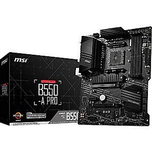 MSI B550-A PRO ProSeries Motherboard (AMD AM4, DDR4, PCIe 4.0, SATA 6Gb/s, M.2, USB 3.2 Gen 2, HDMI/DP, ATX)