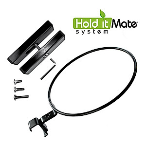 Deck Railing Plant Container Holder/Bracket Kit for Round Pot Planters (10") Connects Harmlessly to Vertical Spindled Railings - Adjustable Height - Heavy Duty Plant Hanger