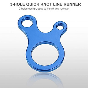 20pcs Tent Guy Lines Tensioners Ultralight Aluminium Alloy Rope Guylines Adjuster 3Hole Quick Knot Tent Cord Runner Fastener Wind Rope Buckle for Camping Hiking Backpacking Outdoor Activity (Blue)
