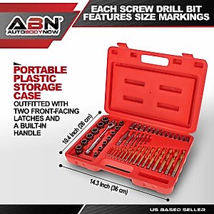 ABN 50pc Screw Bit Extractor and Assorted Drill Bit Kit - Damaged Screw Extractor Impact Bits with Bolt Extractor Set