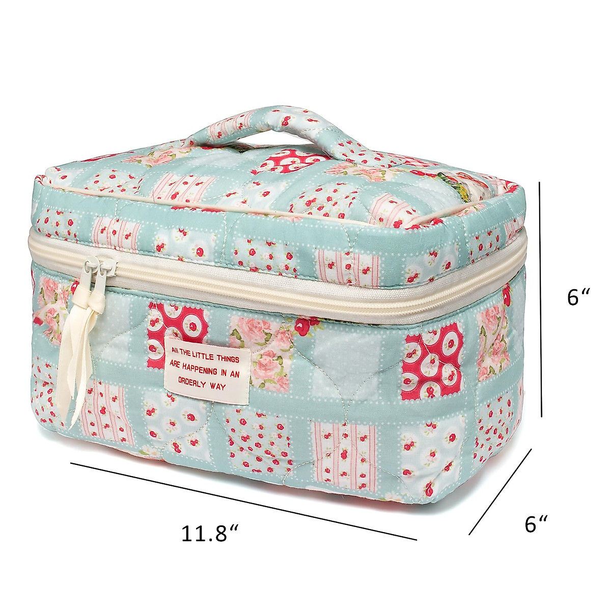 Cotton Makeup Bag Large Travel Coquette Aesthetic Makeup Bag Portable Cosmetic Bag Lightweight Cute Toiletry Bag Kawaii Cosmetic Pouch for Ladies Girls (Sheep)