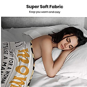 JERHTUO Gifts for Mom from Son, Love Letter Personalized Flannel Throw Blanket Birthday Christmas Thanksgiving Gifts Fits Couch Sofa Bedroom 50"x60"