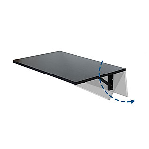Zytty Folding Wall Desk, Wall Desk Fold Down Wall Mounted Desk for Small Space, Floating Desk (Black, Medium)