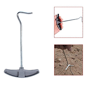Peg Puller Extractor, Tent Peg Nail Puller Tool, Steel Awning Stakes Hooks Remover Lifter for Camping