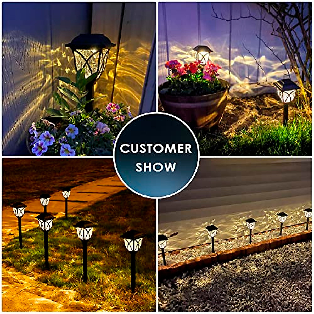 SOLPEX 6 Pack Solar Pathway Lights, LED Decorative Solar Outdoor Lights, Garden Lights Solar Powered Waterproof for Landscapes, Yard, Gardens, Pathways, Walkways and Driveways