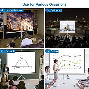 XXXDXDP 60-100 Inch 16:9 Portable Indoor Outdoor Projector Screen Matte White Fabric Fiber Screen with Pull Up Foldable Stand Tripod ( Size : 100 inch )
