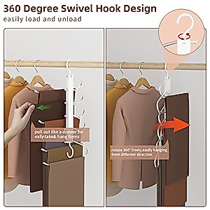 2 Pack Pants Hangers Space Saving - 6 Tier Multi Functional Pants Rack for Hanging Pants,Scarf,Jean,Clothes - Folding Collapsible Hangers for Closet Organizer,Non-Slip Multiple Hangers for Men Women