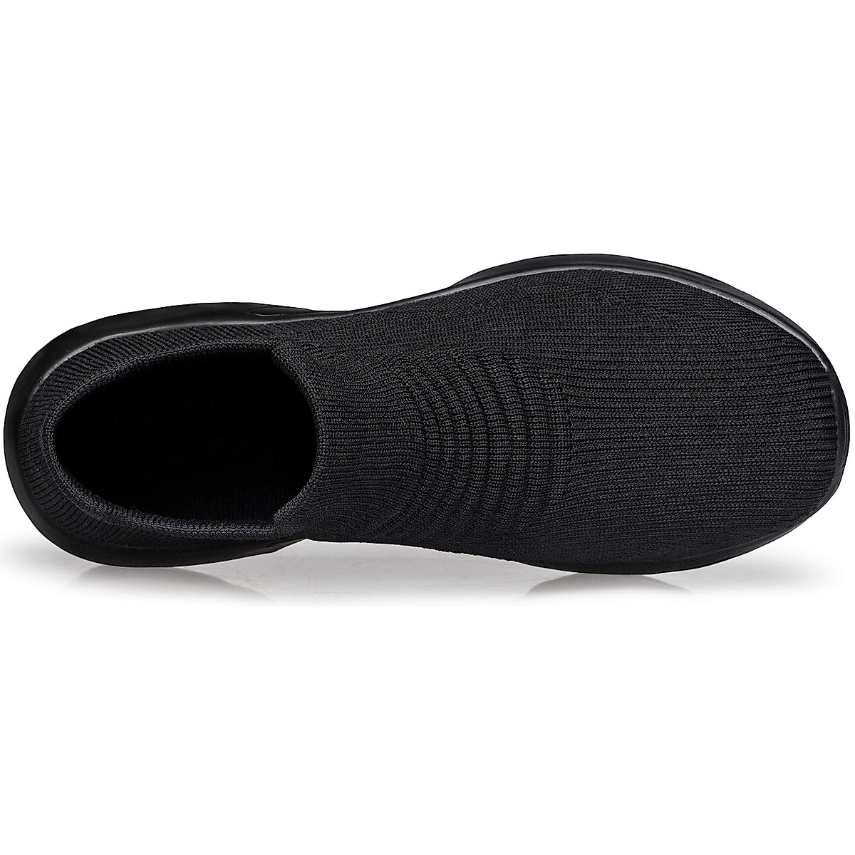 DOUSSPRT Womens Walking Sneakers Slip on Sock Shoes Mesh Air Cushion Platform Workout Tennis Loafers Fashion Casual 002 allblack US Size 9.5