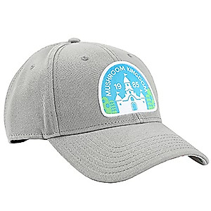 Bioworld Super Mario Bros Mushroom Kingdom Woven Patch Cotton Twill Structured Cap Gray