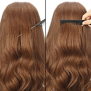 10 Pieces Hair Barber Styling Comb Set with 10 Pieces Duck Bill Clips Hair Cutting Comb Set Salon Anti-static Stylists Comb Clip Set for Women Men (Black)