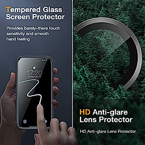 LK for iPhone 14 Pro Case + 2 Pack Screen Protector + Round Lens Protector [Compatible for MagSafe] [Soft Microfiber Lining] Silicone Slim Shockproof Phone Case iPhone 14 Pro, Mystic Black