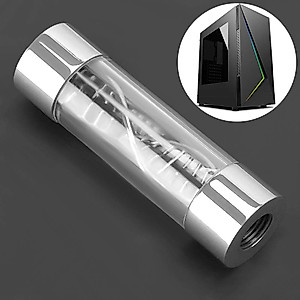 Water Cooling Meter Indicator G1/4 Female Threaded Water Cooling System Replacement for PC Computer(Silver)