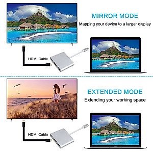 XIAYIO USB C to HDMI Adapter, USB C to HDMI 4K Hub, 3 in 1 USB 3.1 and Type-C PD Port Compatible with MacBook/MacBook Pro/Air, iPad, Samsung Galaxy S9/S10/ S20/ S21/Note 9/Note 10/Note 20