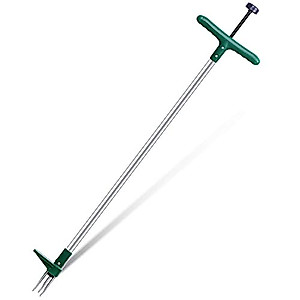 Ohuhu Stand-Up Weeder and Root Removal Tool with 3 Stainless Steel Claws, 39" Long Reinforced Aluminum Alloy Pole Manual Ruderal Remover Weed Puller Hand Tool with High Strength Foot Pedal