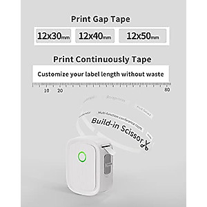 JADENS Label Maker Machine with Tape, Mini Bluetooth Label Printer, Thermal Labeler, Multiple Templates Available for Smartphone, Easy to Use for Office Home Organization USB Rechargeable