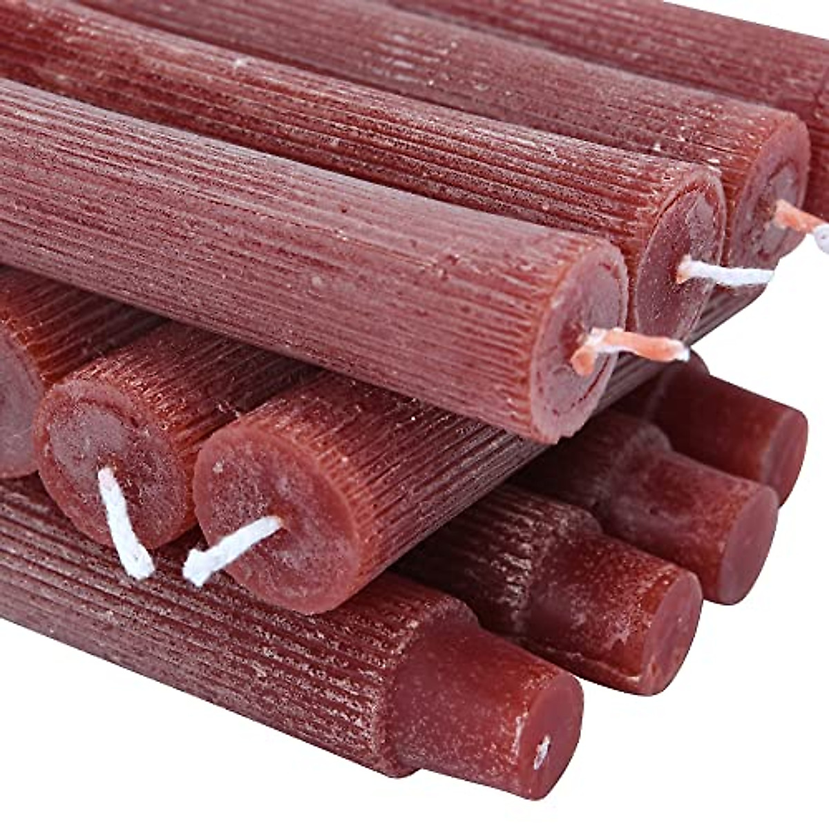 Creative Co-Op Unscented Pleated Taper Box, Powder Finish, Set of 12, Cabernet Candles, 1" L x 1" W x 5" H, Purple