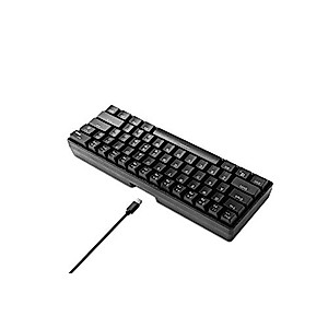 DGG YK600 RGB Wired and Wireless Dual Mode 60% Compact Mechanical Keyboard,61 Keys Mini Gaming Office Blue Switches Keyboard with 1850mA Rechargeable Battery for Windows/MacOS/Android System, Black