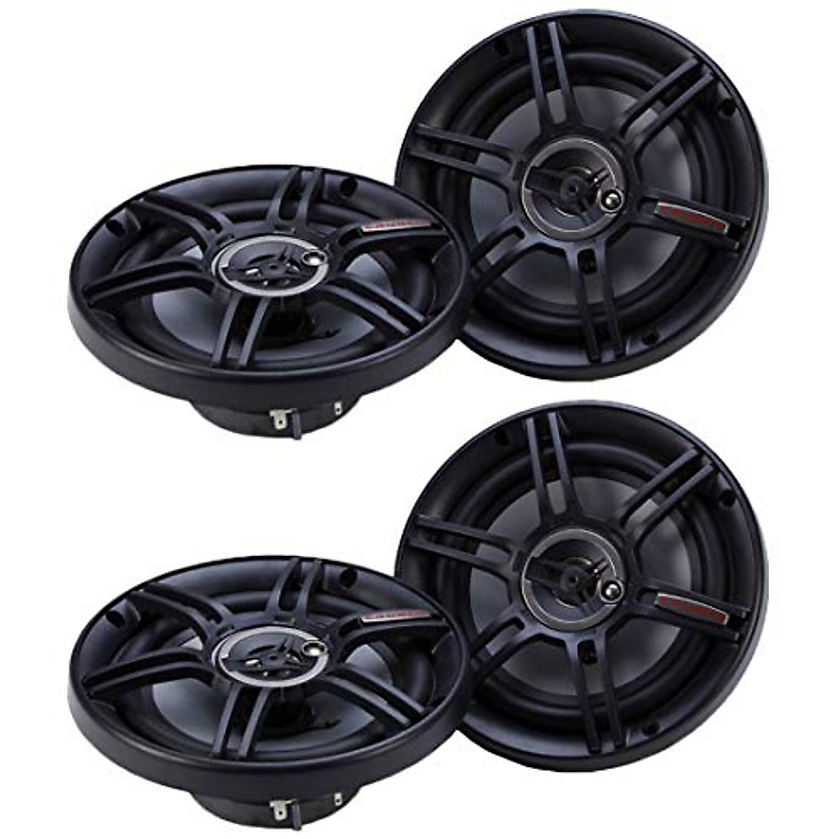 Crunch CS-653 300 Watts 6.5-Inch 3-Way 4 Ohms Car Audio CS Speakers with Dome Tweeters and Stamped Steel Basket, Black, 2 Pack