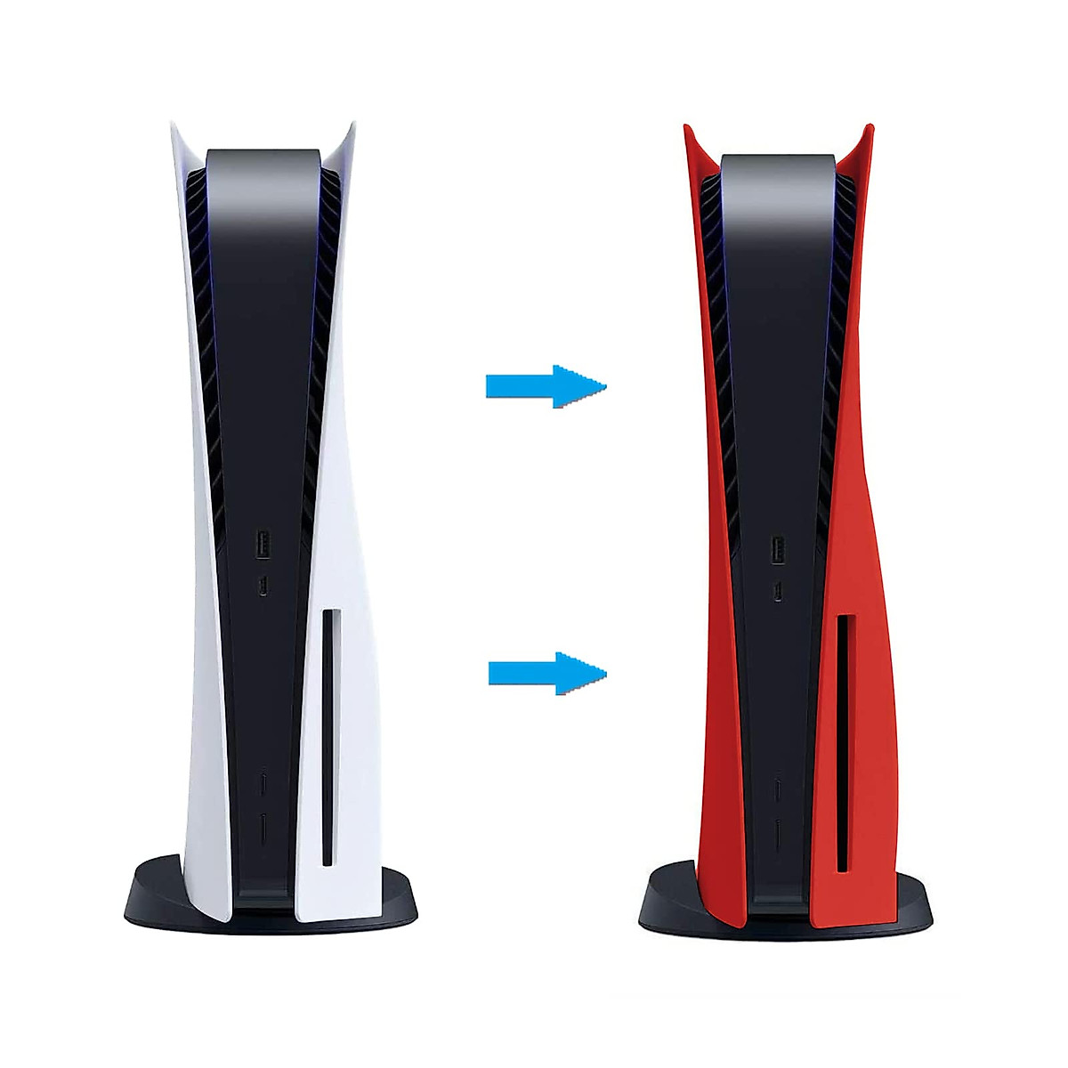 Disc Edition Face Plates Cover Skins Shell Panels for PS5 Console, Playstation 5 Accessories Faceplate Protective Shell Replacement Plate Dustproof Anti-Scratch (Disc Red)