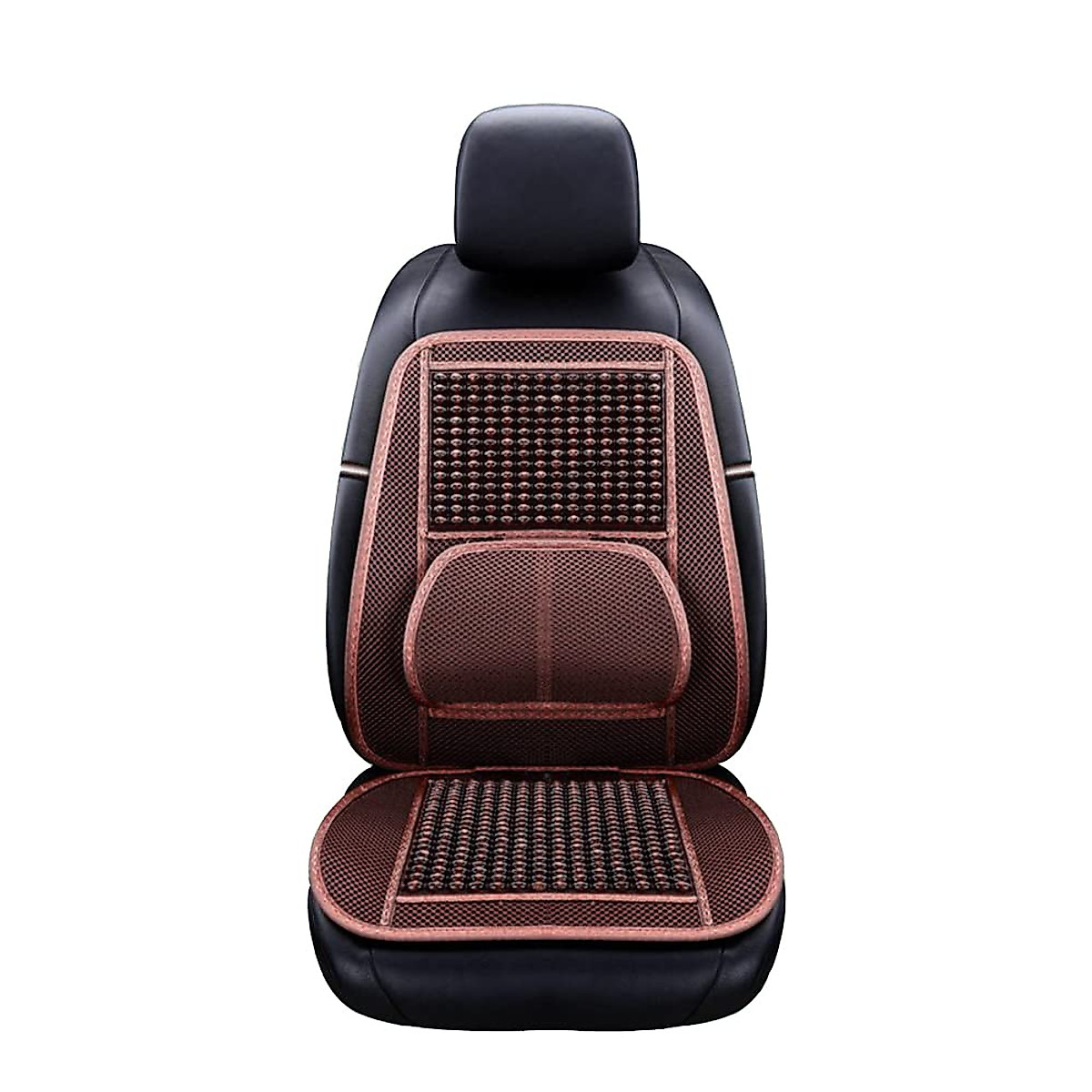 Blueshyhall Seat Cushion, Natural Wood Beaded Comfortable Seat Cover Massaging Driver Cushion for Car Truck (Brown)
