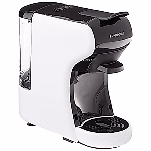 FRIGIDAIRE ECMN103-WHITE Multi Capsule Compatible Coffee Maker-Nespresso Dolce Gusto and Grounds, White