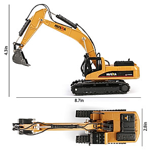 1/50 Scale Diecast Crawler Excavator, Metal Construction Vehicle Models Toys for Kids (Crawler Excavator)