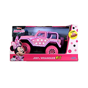 Jada Toys Disney Junior 1:16 Minnie Mouse Jeep Wrangler Remote Control Car, 2.4 GHz Pink Plastic Unisex Toy Vehicle