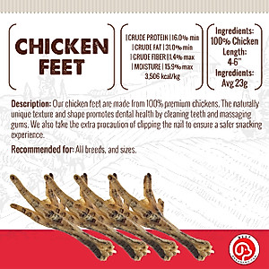 Best Dog Chews Chicken Feet (No Claws) for Dogs Premium Quality Dog Treats and Chews Rawhide Free Rich in Glucosamine and Chondroitin for All Breed Sizes Dogs and Puppies (12 Count)
