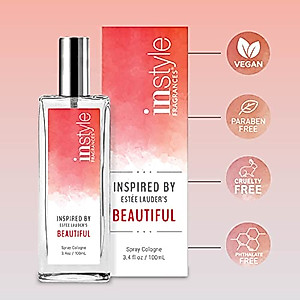 Instyle Fragrances | Inspired by Estee Lauder's Beautiful | Women’s Eau de Toilette | Vegan, Paraben & Phthalate Free | Never Tested on Animals | 3.4 Fl Oz