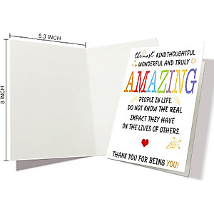 ONECHI Cute Thank You Card for Best Friend Bestie, Appreciation Card for Teacher Boss Coworker Doctor, Sweet Friendship Card for Him Her, Thank You for Being You