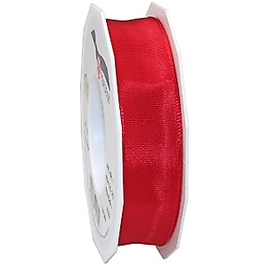 Morex Ribbon French Wired Lyon Ribbon, 1-Inch by 27-Yard Spool, Red (46425/25-609)