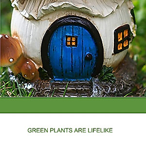Sunnyway Mushroom Fairy Garden House Statue Sculptures Outdoor Yard Decor Resin Lawn Ornament