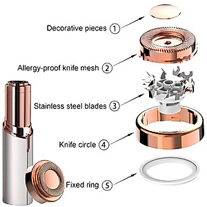 6PCS LinMei Replacement Heads Compatible for GEN 1 Finishing Touch Flawless Women's Painless Hair Remover with Cleaning Brushes