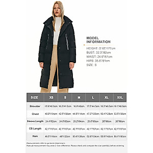 Orolay Women's Thickened Long Down Jacket Winter Down Coat Hooded Puffer Jacket with Side Zipper Pirate Black M