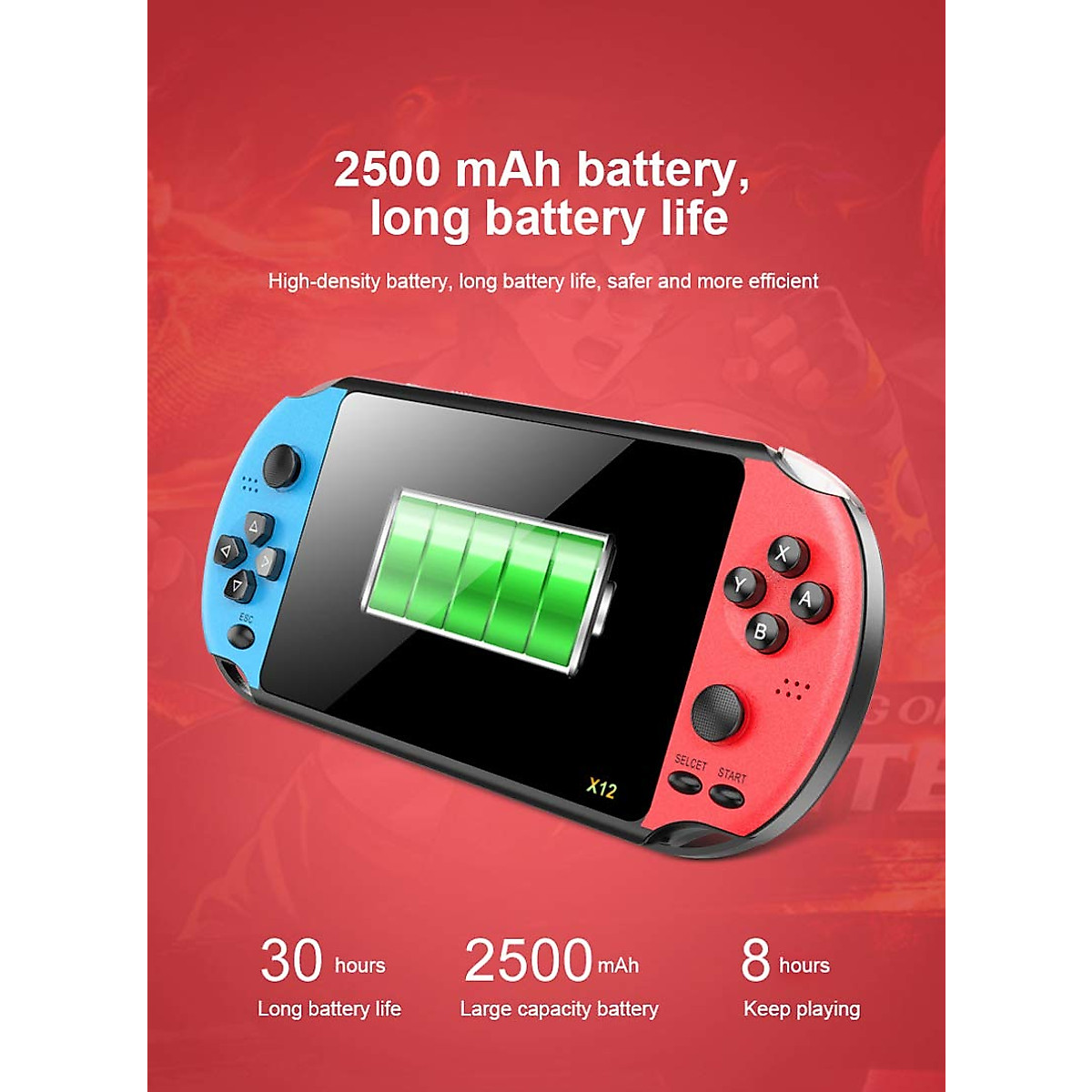 Kajiali Handheld Game Console 5.1 Inch Large Screen Retro Game Console Built-in 1000+ Games Support HD TV Output Video Game Consoles Support TF Card Game Console Birthday Gifts for Kids Adults