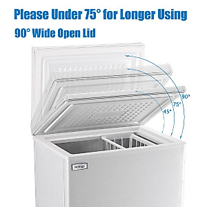 Chest Freezers Compact Mini Deep Freezer WANAI 3.5 Cu.Ft Free-standing Top Door Room Dorm Office Garage Freezer with 7 Adjustable Temp Control Removable Basket for Apartment Basement Business