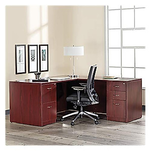 Lorell 59582 Essentials Reception Desk, Mahogany Laminate
