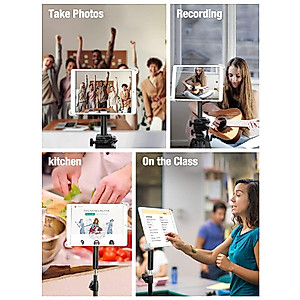 Elitehood 360 Rotatable iPad Holder, Universal Tablet Tripod Mount for 9.5-14.5' Tablets, iPad Pro, Air, & More, Compatible with 1/4'-20 Thread Tripods, Monopods, & Selfie Sticks